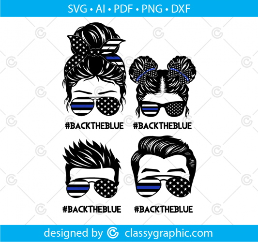 Back the Blue Svg Support for the Police Cutting Machines - for Vinyl ...