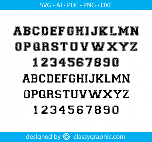 Varsity Font Svg, Varsity Layered Font Svg, University font, College ...