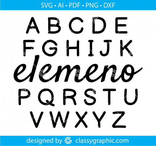 Alphabet Elemeno Svg - for Vinyl Cutters and Sublimation Printers